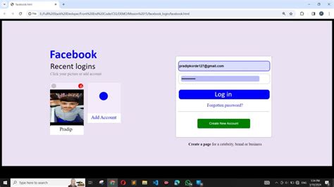 I Have Complete This Mini Demo Create In Facebook Login Page Using Some