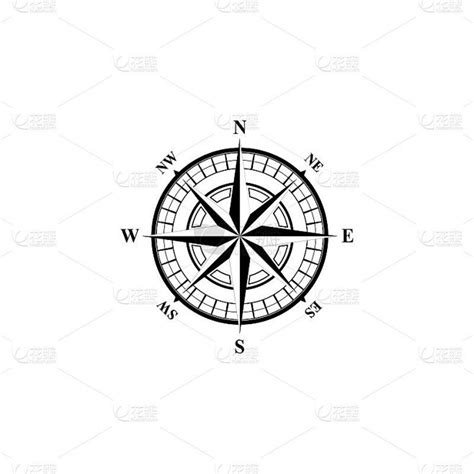 指南针标志矢量模板插图