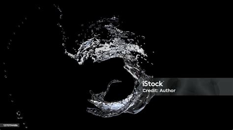 물의 흐름 원형 움직임 3d 사실적인 그림 3차원 형태에 대한 스톡 사진 및 기타 이미지 3차원 형태 강 검은색 Istock