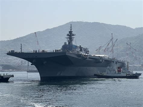 Japans Js Kaga Shows Off New Bow Naval News