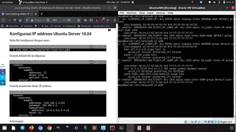 Konfigurasi Ip Address Di Ubuntu Server 2004 Youtube