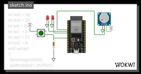 Potentiometer Wokwi Esp32 Stm32 Arduino Simulator