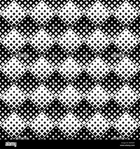 Monochrome Seamless Square Pattern Background Abstract Black And White Vector Graphic Design