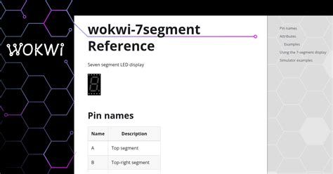 Wokwi 7segment Reference Wokwi Docs