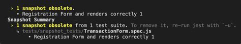 Jest How To Update Snapshot Tests