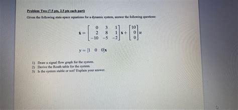 solved problem two 7 5 pts 2 5 pts each part given the