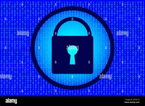 Cybersecurity And Information Protection Concept Locked Padlock Icon