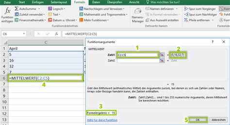 Excel Mittelwert Berechnen Mit Und Ohne Funktionsassistenten