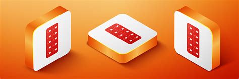 주황색 배경에 고립 된 물집 팩 아이콘에 등색 알 약 정제를 위한 의학 약 포장 비타민 항생제 아스피린 주황색 정사각형 버튼 벡터 건강 진단에 대한 스톡 벡터 아트 및 기타