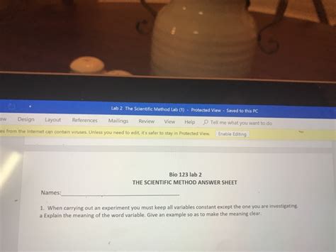 Solved Lab 2 The Scientific Method Lab 1 Protected View