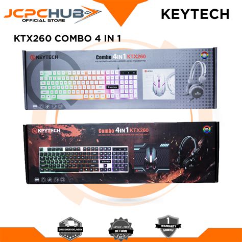 Keytech KTX In RGB LED Rainbow Gaming USB Wired Desktop Laptop Keyboard Mouse Headset