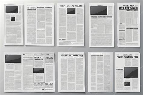 Páginas De Periódicos Hojas De Papel Plantilla De Medios Para El Diseño