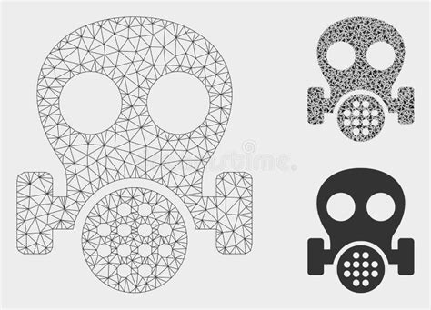 Gas Mask Vector Mesh 2d Model And Triangle Mosaic Icon Stock Vector Illustration Of Mosaic