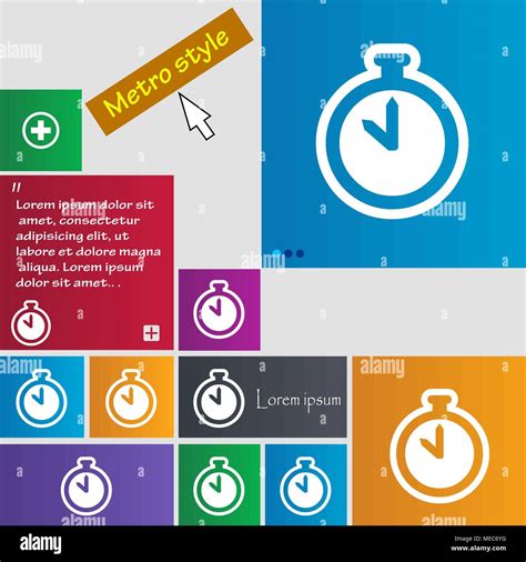 The Stopwatch Icon Sign Buttons Modern Interface Website Buttons With Cursor Pointer Vector