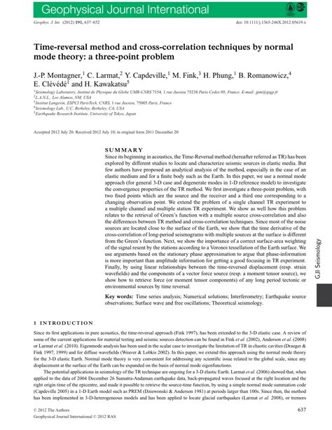 Pdf Time Reversal Imaging Inverse Problems And Adjoint Tomography