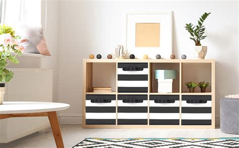 Livememory Decorative Cube Storage Bins Black And White Storage Cubes Striped Cubes Bins For