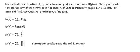 Solved For Each Of These Functions F N Find A Function Chegg Com