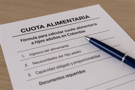 Fórmula Para Calcular Cuota Alimentaria A Hijos Adultos En Colombia