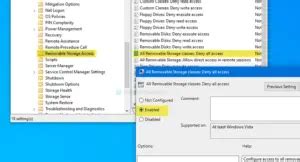 Disable Removable Storage Classes And Access In Windows