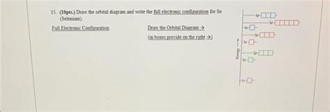 Solved 15 10pts Draw The Orbital Diagram And Write T