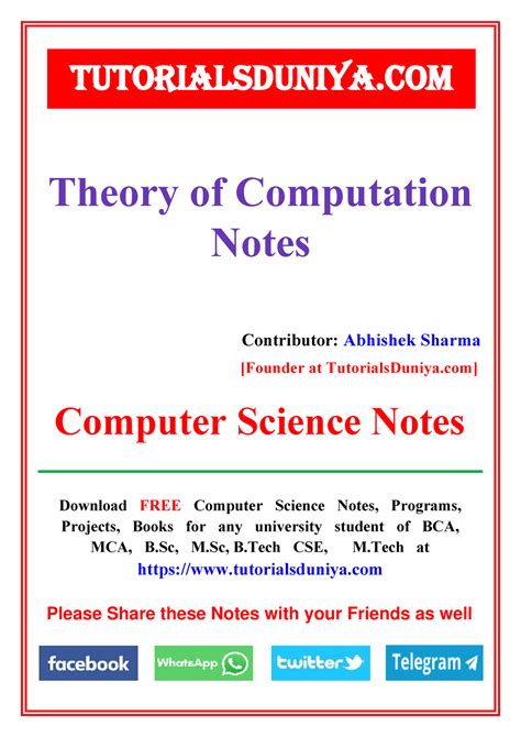 Theory Of Computation Notes 6 Download Free Computer Science Notes