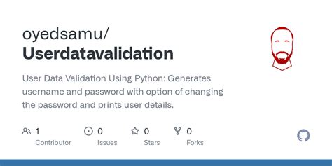 Github Oyedsamuuserdatavalidation User Data Validation Using Python Generates Username And