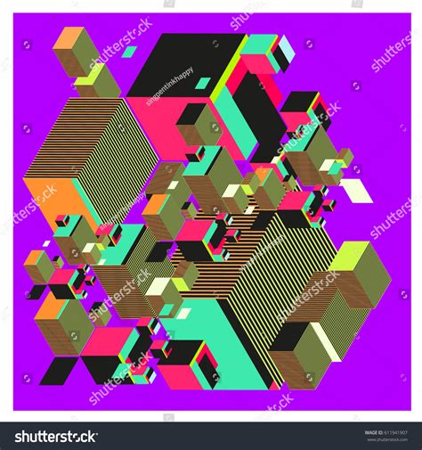Vector Isometric Abstract Background Design Poster Stock Vector Royalty Free