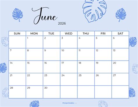 June 2026 Calendars 40 Free Printable Pdf