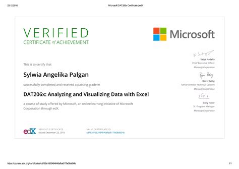 Microsoft DAT X Certificate EdX PDF