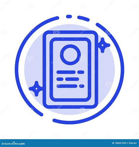 Assignment Job Application Test Blue Dotted Line Line Icon Stock Vector Illustration Of