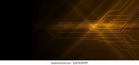 Glowing Orange Abstract Tech Background Circuit Stock Vector Royalty Free 2267610959