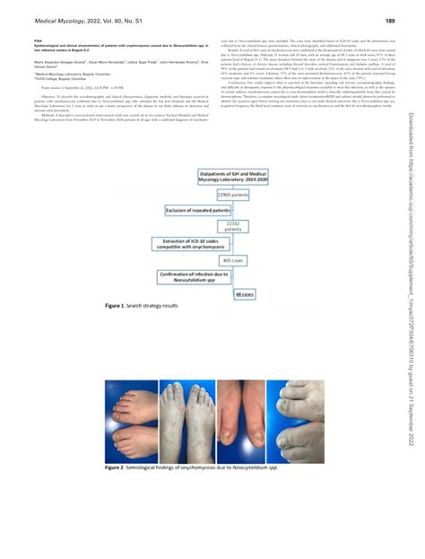 Pdf P304 Epidemiological And Clinical Characteristics Of Patients With Onychomycosis Caused