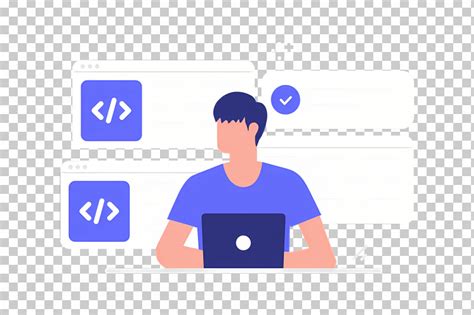 Illustration Of Coder With Laptop Illustration Of Coder Working With Laptop Png Clipart