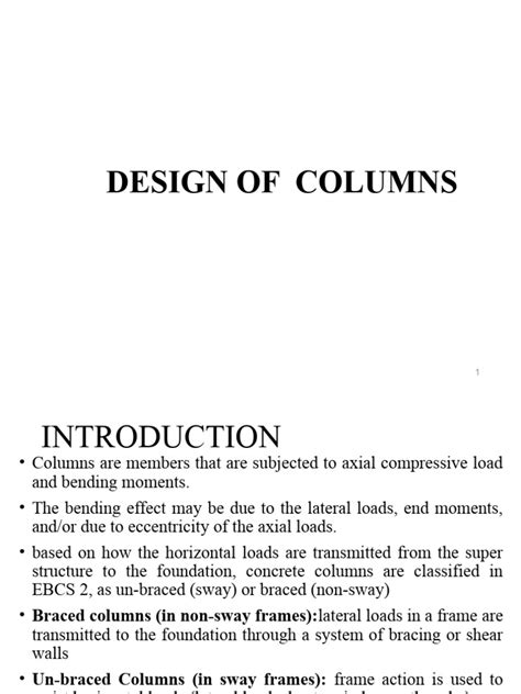 Design Of Columns Pdf Column Bending