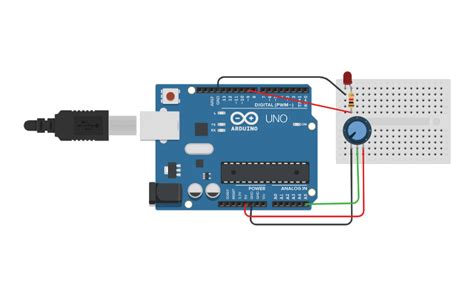 circuit design led controlled brightness tinkercad