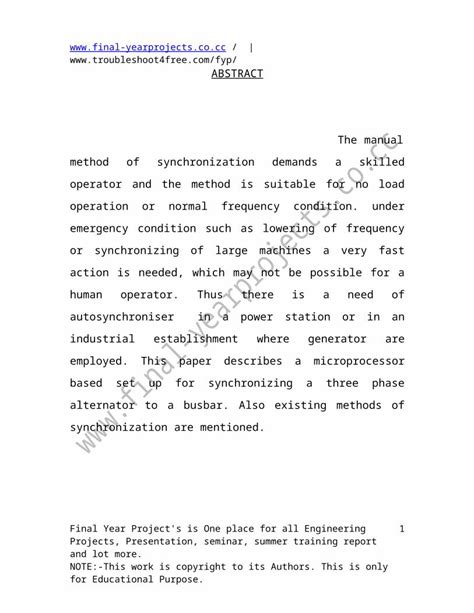 Doc Microprocessor Based System Of Automatic Synchronizer Report Dokumen Tips