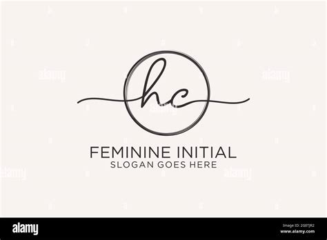 HC Handwriting Logo With Circle Template Vector Logo Of Initial Signature Wedding Fashion