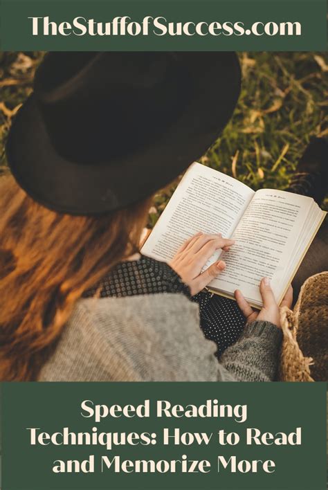 Speed Reading Techniques How To Read And Memorize More The Stuff Of Success