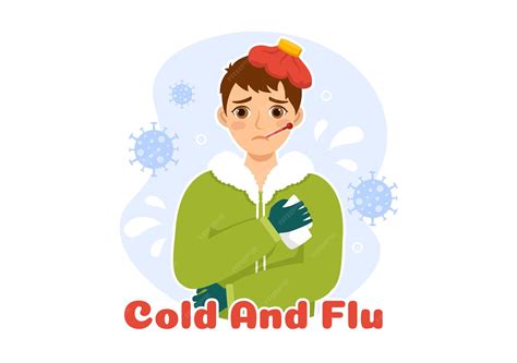 Premium Vector Sick Person Flu And Cold Sickness Illustration With