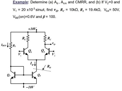 Example Determine A Ad Acm And Cmrr And B If