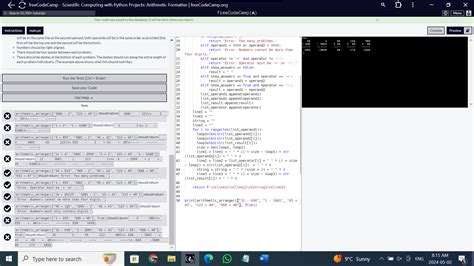Scientific Computing With Python Projects Arithmetic Formatter