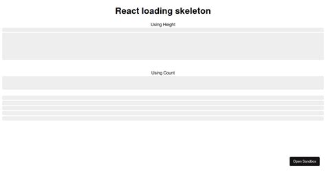 react loading skeleton examples codesandbox