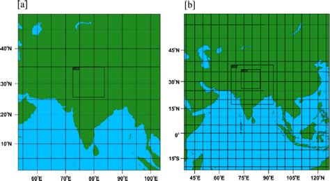 Wrf Domain Setup A 2009—two Nested Domains With Horizontal Download Scientific Diagram