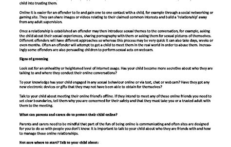 Ceop Grooming Factsheet Braiswick Primary