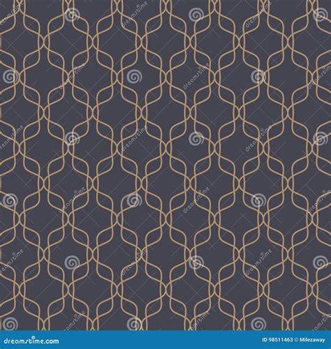 Linear Vector Pattern Repeating Linear Curves With Abstract Flower