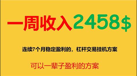 通过杠杆交易自动挂机，周收益2458美金，赚钱方法创造历史收入最高纪录 Youtube