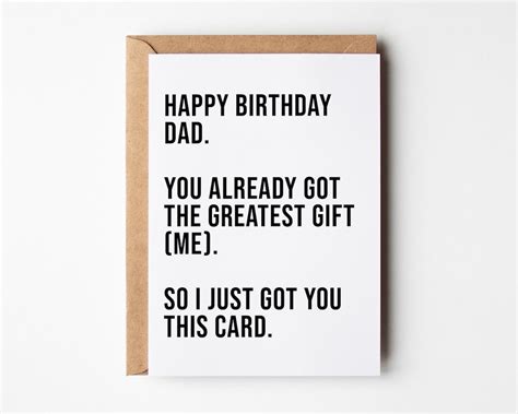Funny Dad Birthday Card From Daughter Son Greatest T Card Happy