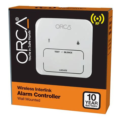 Orca® 10 Year Wireless Interlink Smoke Alarm Black Orca™