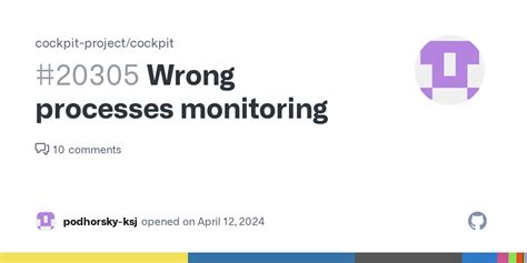 Wrong Processes Monitoring · Issue 20305 · Cockpit Projectcockpit · Github