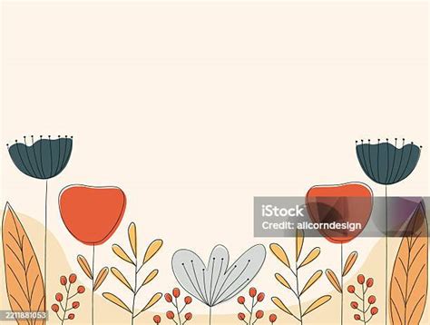 꽃 배경 낙서 꽃 자연 프레임 테두리 손으로 그린 식물 잎 봄 선 파스텔 미니멀리스트 추상 빈티지 장식적인 손으로 그린 귀여운 식물 테두리 봄 카드 또는 초대장 개화기에